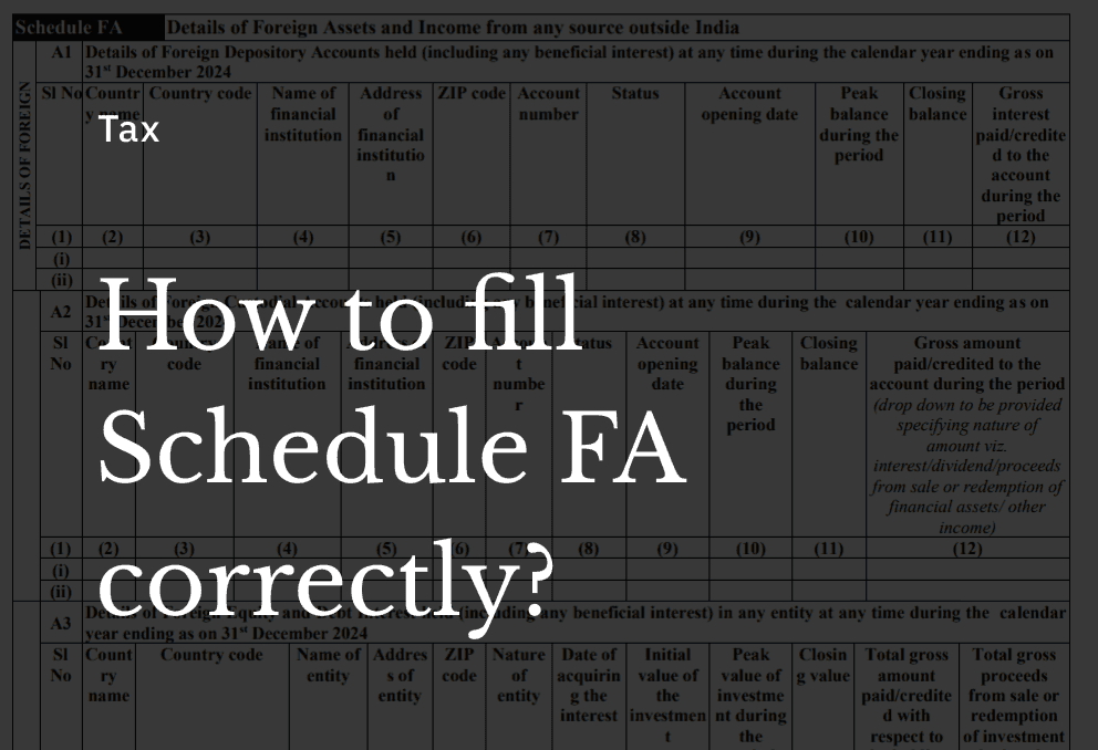 Schedule FA is one of the most critical compliance requirements for ...